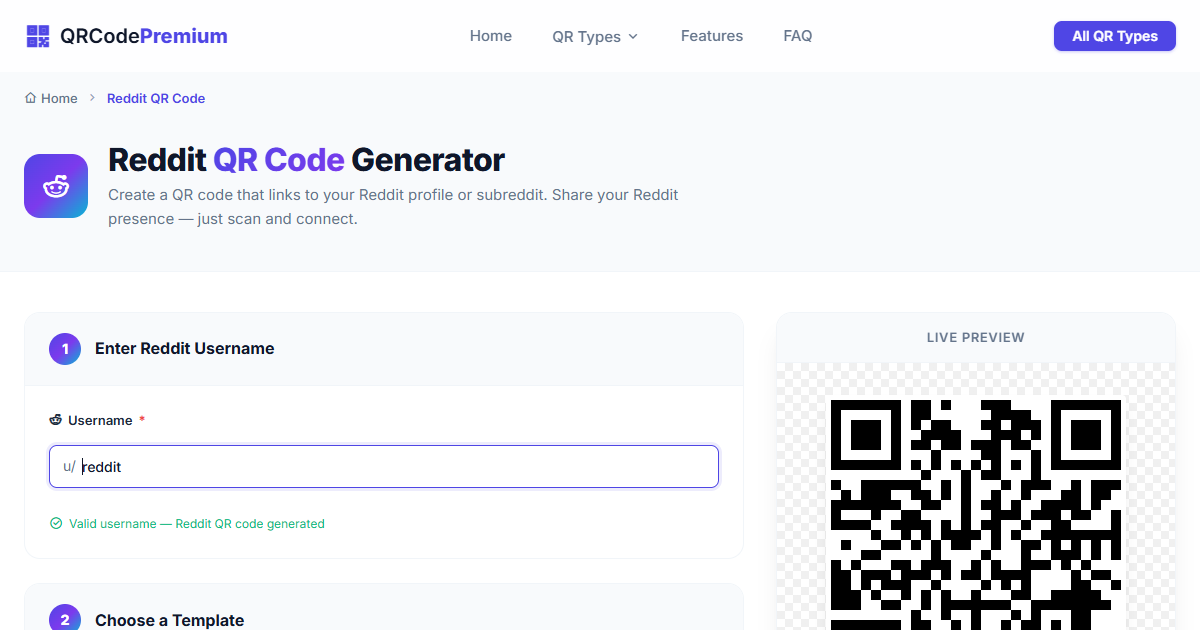 Reddit QR Code Generator - Create Reddit Profile QR Codes | QRCode Premium